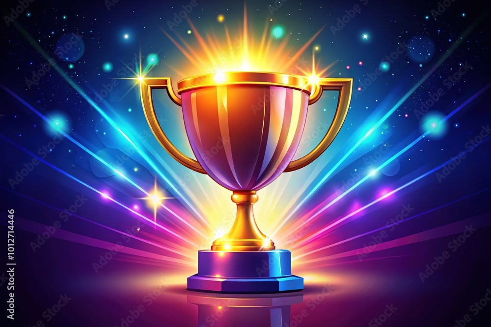 Elegant trophy icon representing triumph and accomplishment in ...