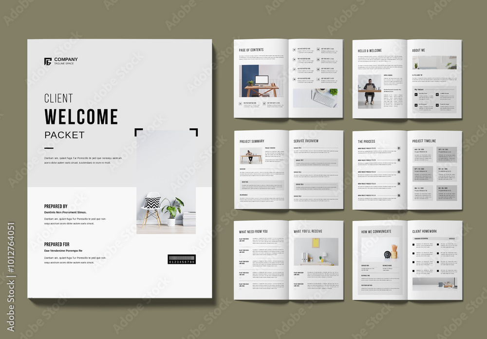 Client Welcome Packet Template Layout Stock Template | Adobe Stock