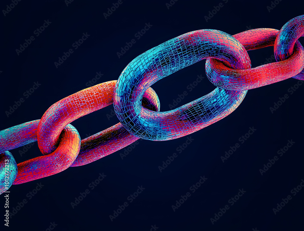 Broken chain link. The concept of data protection technology: a weak ...