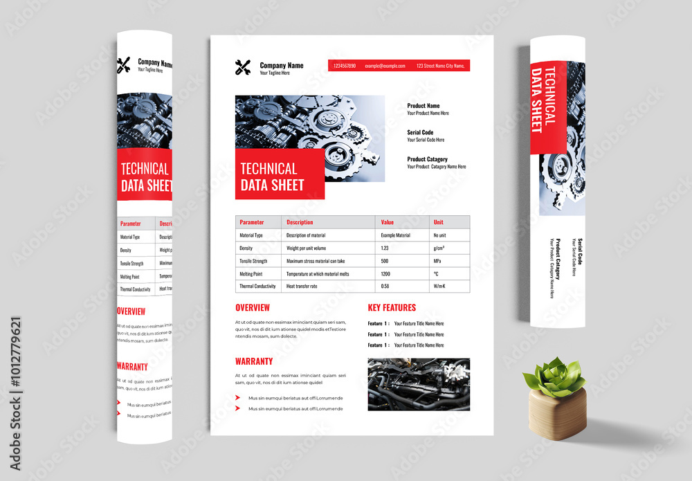 Technical Data Sheet Layout Stock Template | Adobe Stock