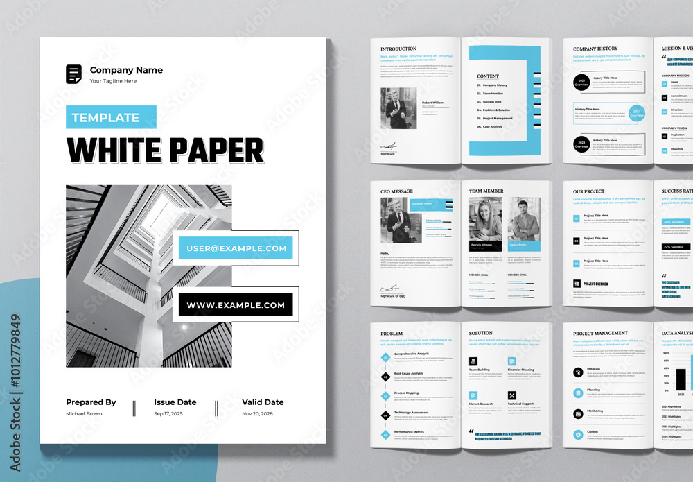 White Paper Layout Design Template Stock Template | Adobe Stock