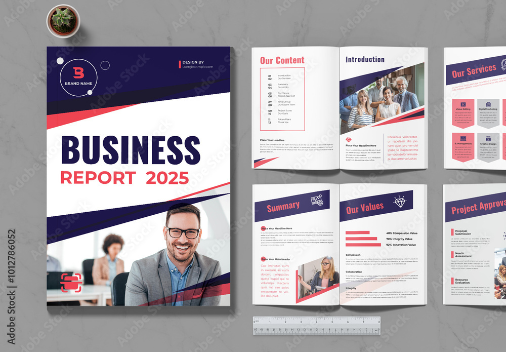 Business Proposal Report Layout Stock Template | Adobe Stock