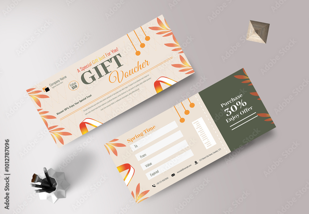 Gift Voucher Set Layout Stock Template | Adobe Stock