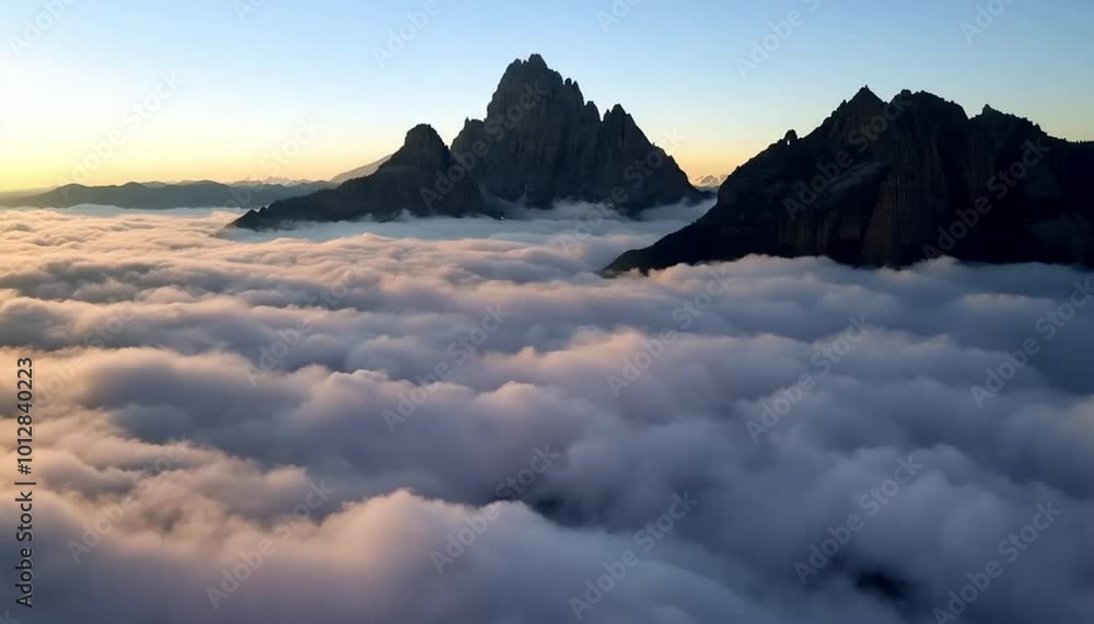 Footage of a rare cloud inversion, where low-lying clouds fill a valley ...