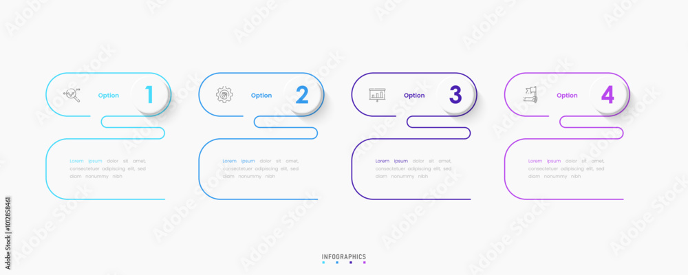 Vector Infographic label design template with icons and 4 options or ...