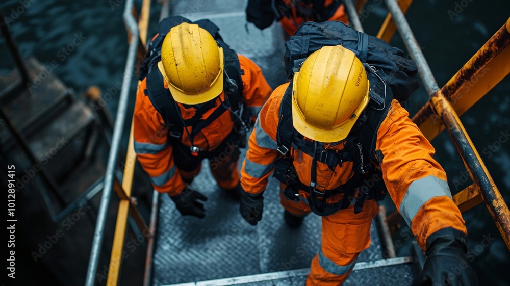 Workers executing an emergency response in protective gear, showcasing ...