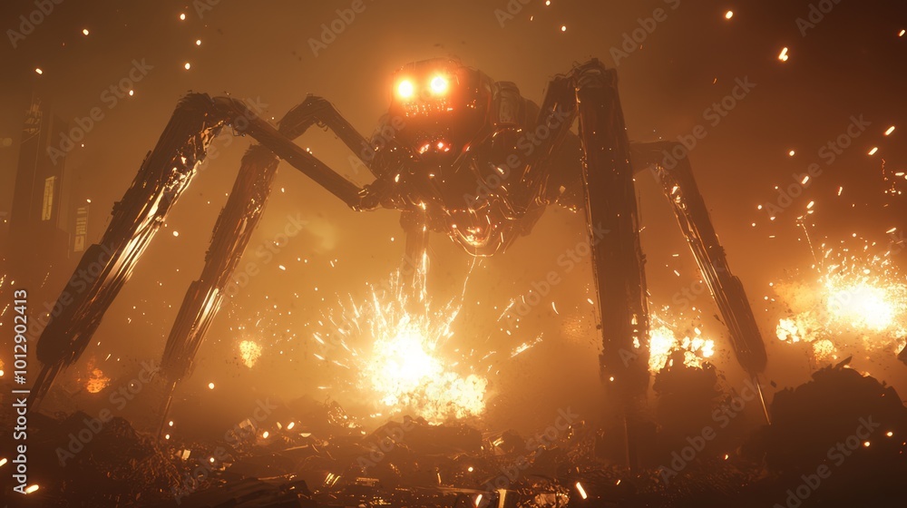 Unleashing Armageddon: Futuristic Ray Tracing Hostile AI Concept Art of ...