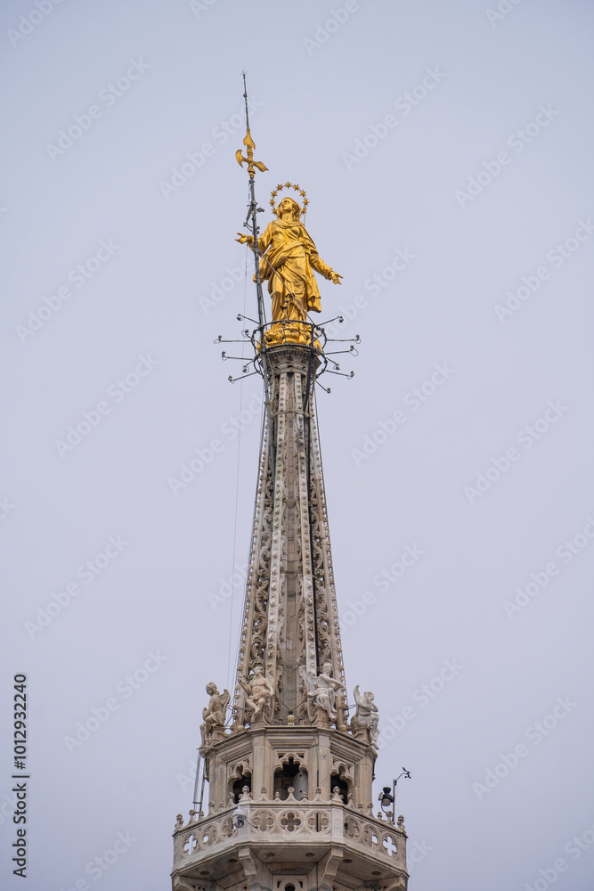 La Madonnina is the name given to a golden sculpture representing the ...