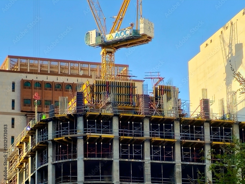 Medina, Saudi Arabia, June 26 2024: a new high building in Madinah city that is under ...