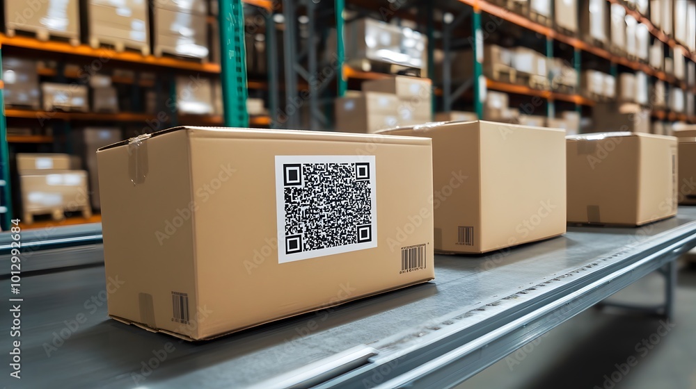 Foto de Automatic logistics management showcasing smart packaging ...