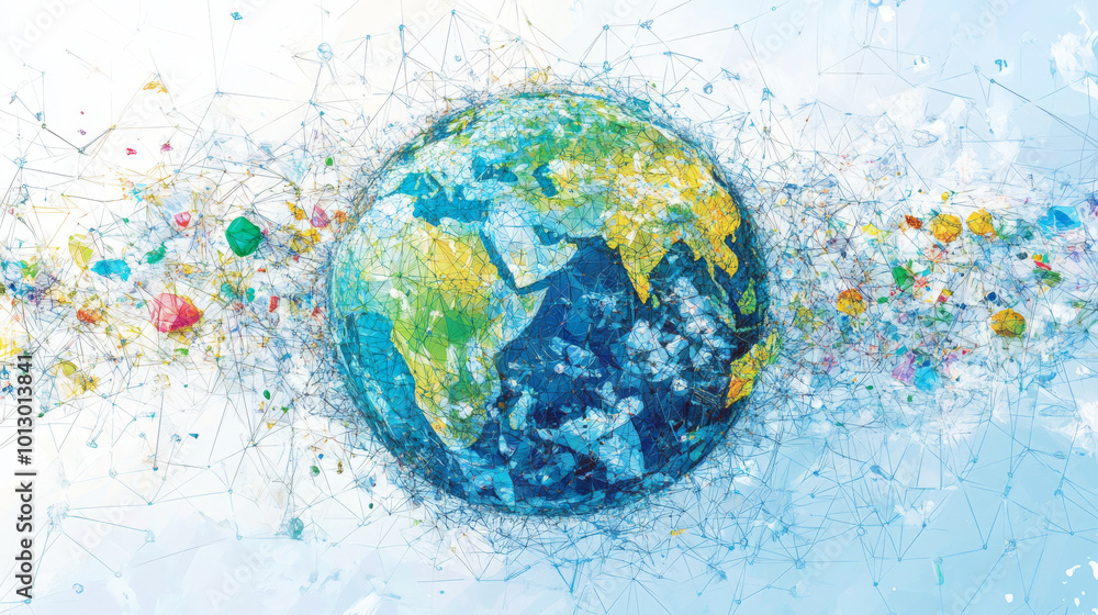 Our planet is drowning in plastic. This illustration shows Earth ...