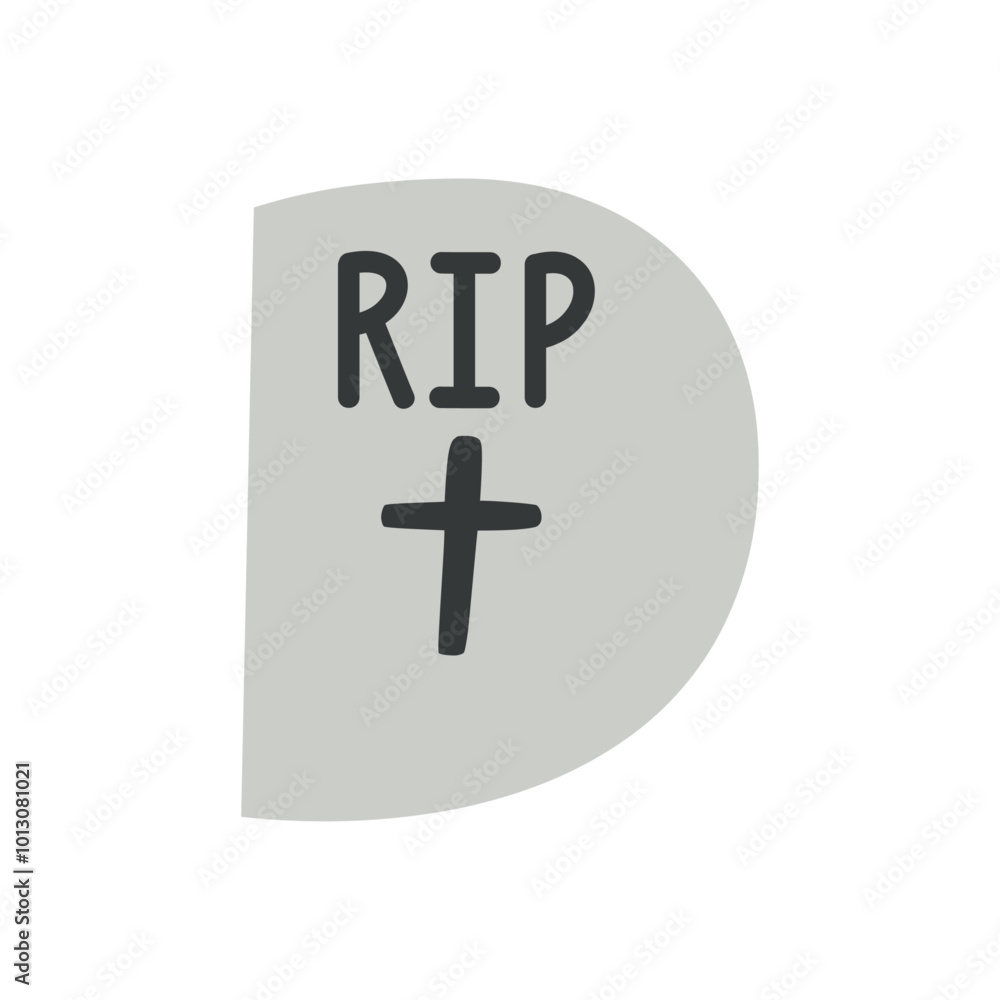 Vetor de Logo con letra inicial D como lápida de tumba con crucifijo y ...