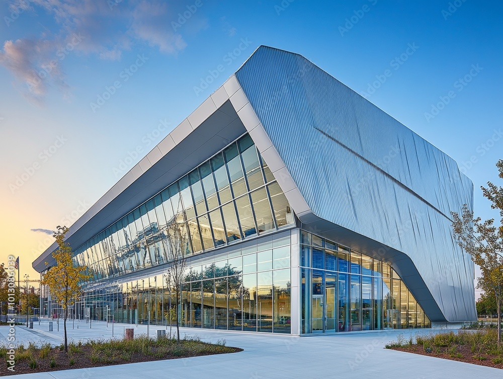 2408 57.A dynamic angle of a modern building, highlighting its sharp ...