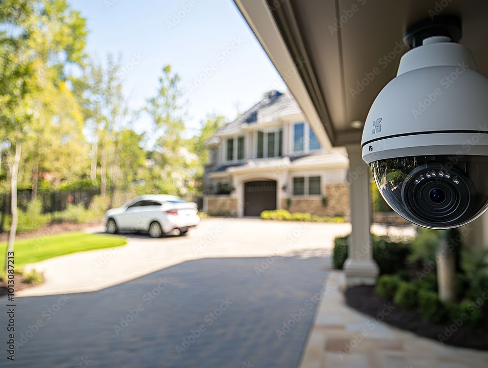 2408 84.A smart home surveillance setup with modern CCTV cameras ...