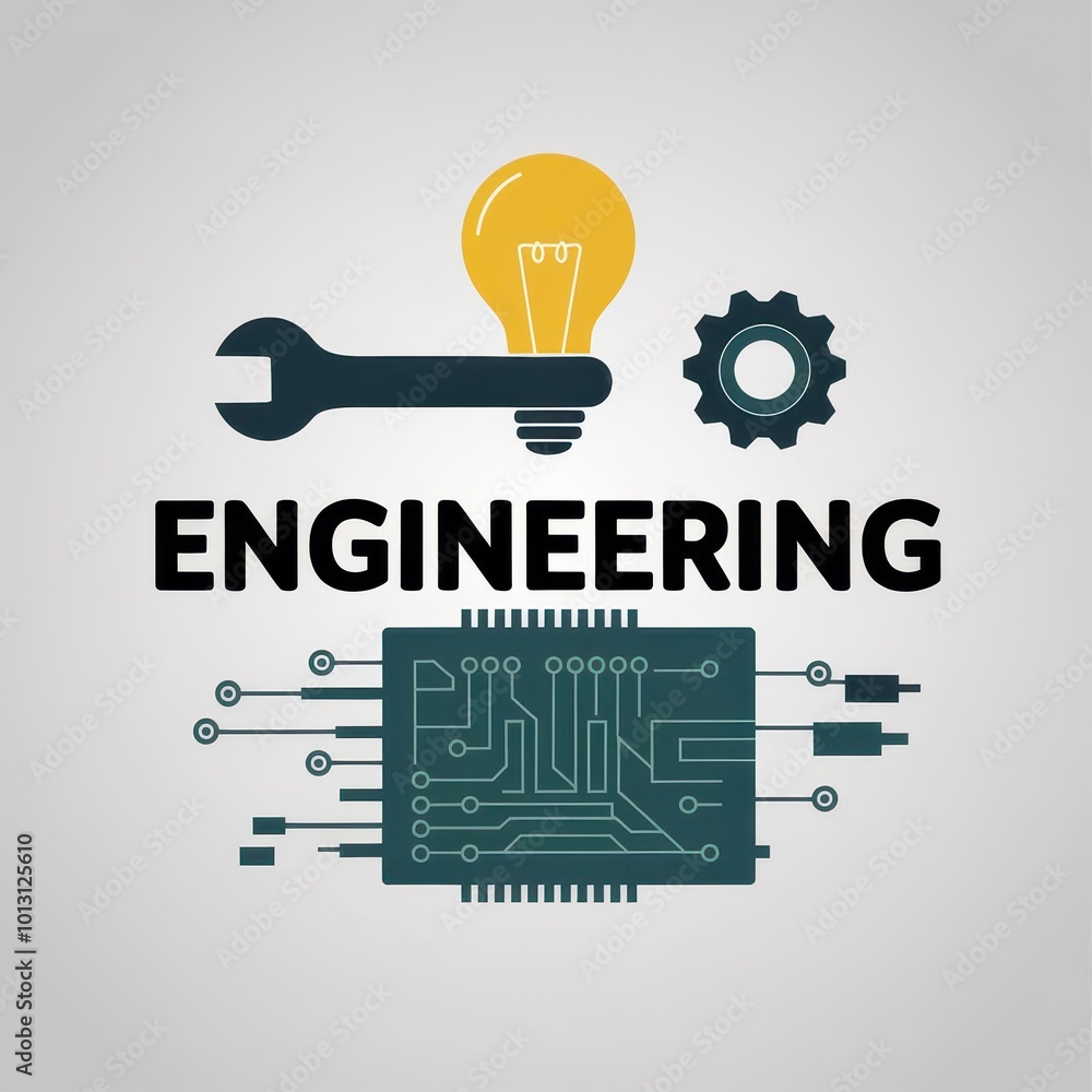 Engineering illustration banner for websites, flyer, marketing ...