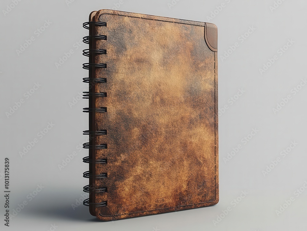3d spiral binder notebook mockup stands out against a soft gray ...