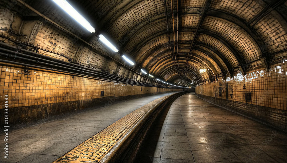 Shoot people at the end of a subway tunnel or underground passageway ...