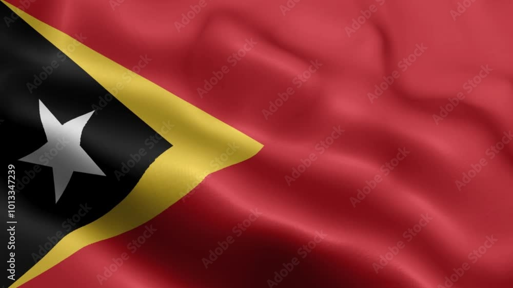 4k render Timor-Leste Flag video waving in wind Timor-Leste Flag Wave ...