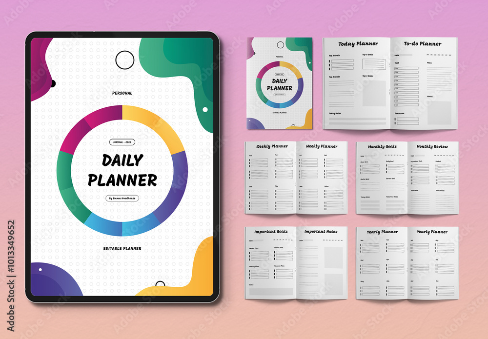 Planner 2025 Layout Stock Template | Adobe Stock