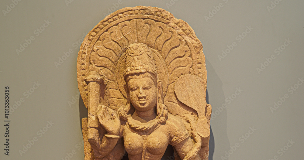 Ancient Statue Of Dancing Vaishnavi - Shakti Of Preserver-god Shri ...