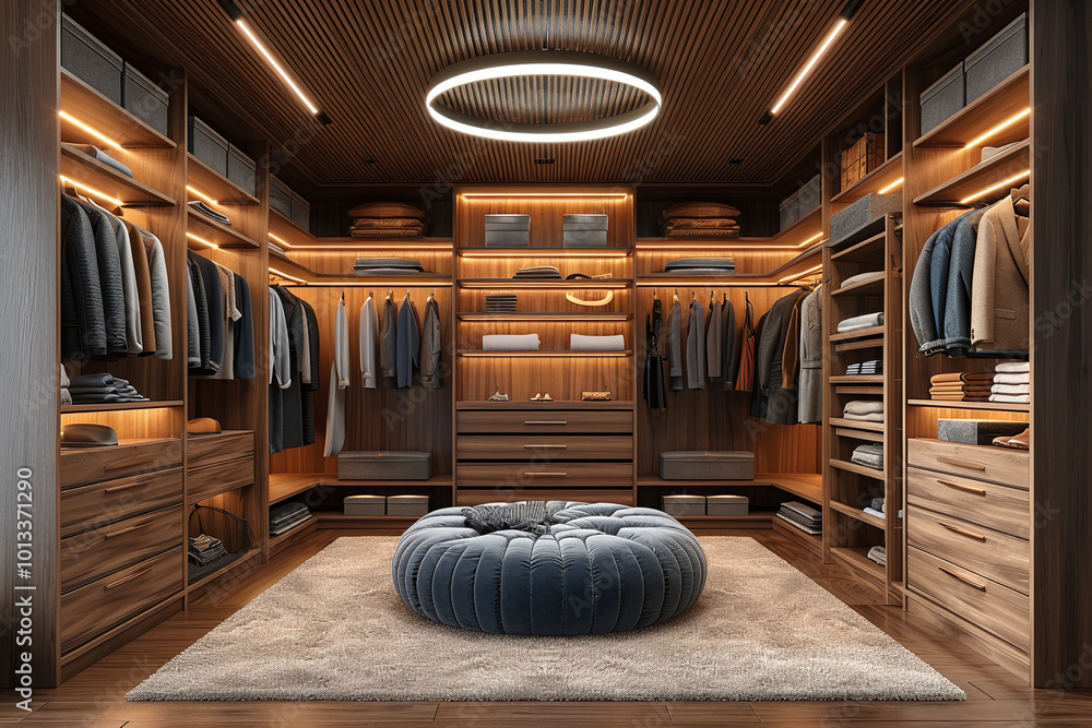 Interior design of luxury walk in closet. Modern walk in dressing room ...