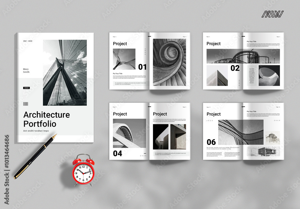 Architecture Portfolio Layout Stock Template | Adobe Stock
