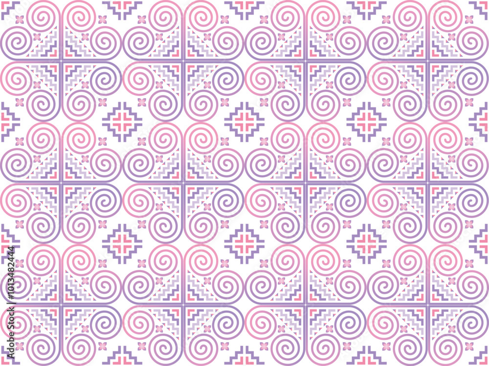 The design of the pattern imitates the ethnic embroidery of the Hmong ...