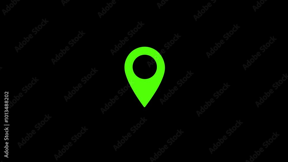 Location map pin icon animation. Looping animation GPS location pointer ...