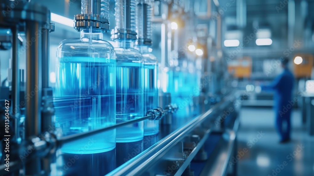 Innovative hydrogen fuel cell design in a high-tech lab, promoting zero ...