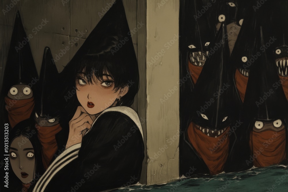 Dark Fantasy Anime Illustrations Featuring Haunting Eyes, Mysterious ...