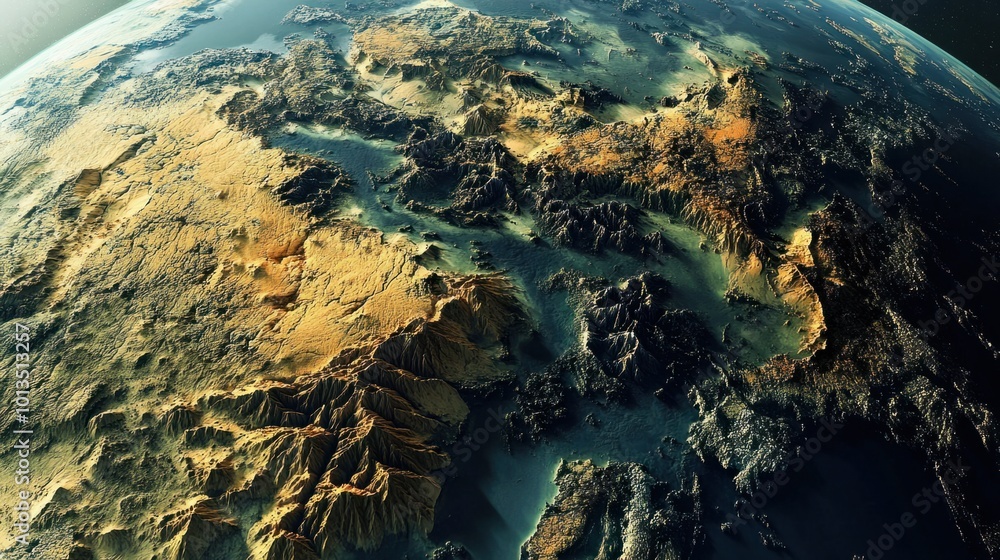 Earth's evolving surface, with continents slowly moving due to tectonic ...