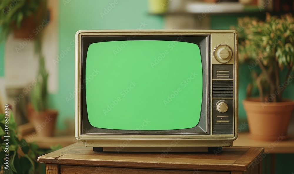 Close Up Footage of a Retro TV Set Screen with an 8 Bit 2D Eighties ...