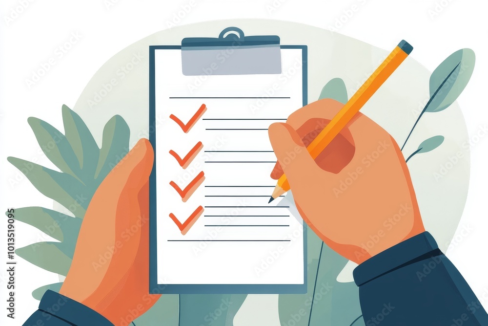 Checklist or checkmark for task completion, survey or questionnaire ...