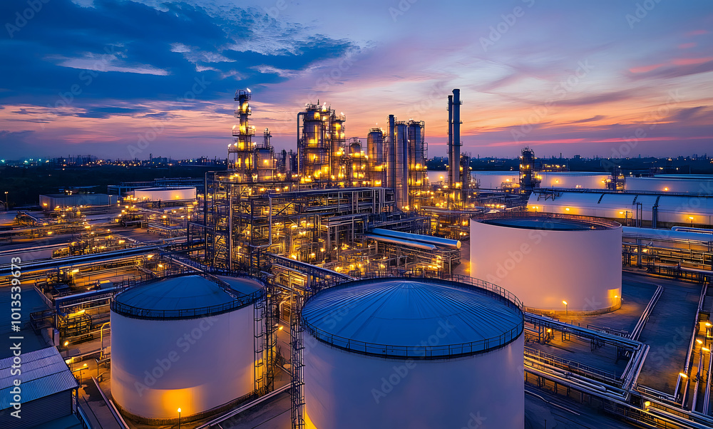 Massive LNG Storage Tank Facility - Modern Energy Infrastructure ...