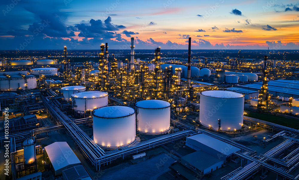 Massive LNG Storage Tank Facility - Modern Energy Infrastructure ...