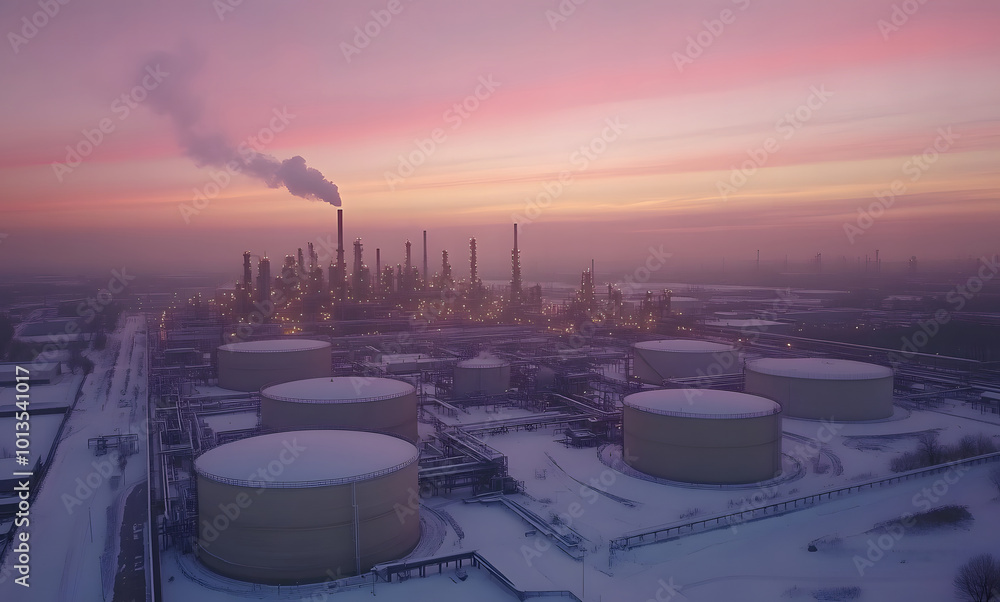 Massive LNG Storage Tank Facility - Modern Energy Infrastructure ...