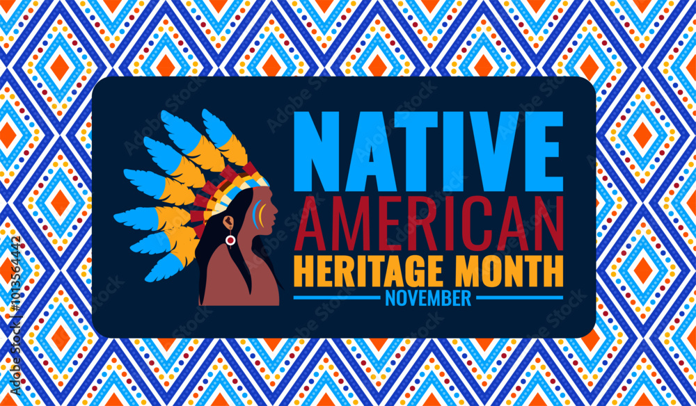 Native American heritage month indigenous people Background or banner ...