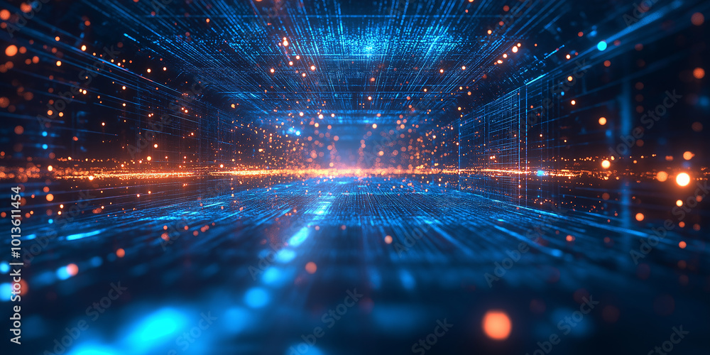 Digital binary code matrix background ,data flow,data lake,big data ...
