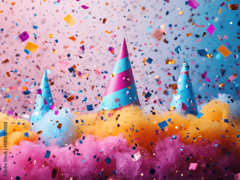 Festive New Year's Day 2025 virtual event backgrounds illustrations ...