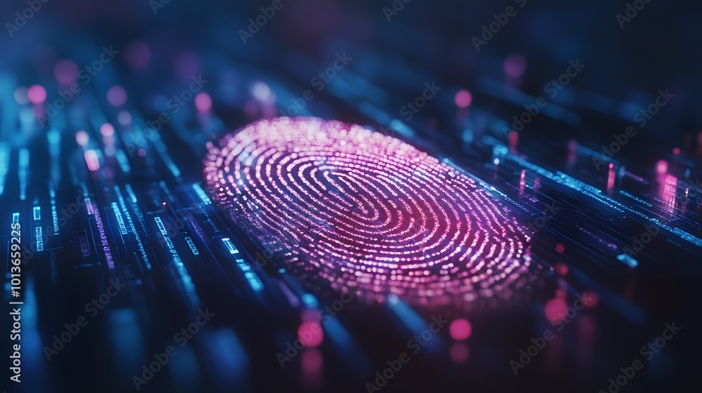 Computer identifying and measuring a fingerprint on a digital surface ...