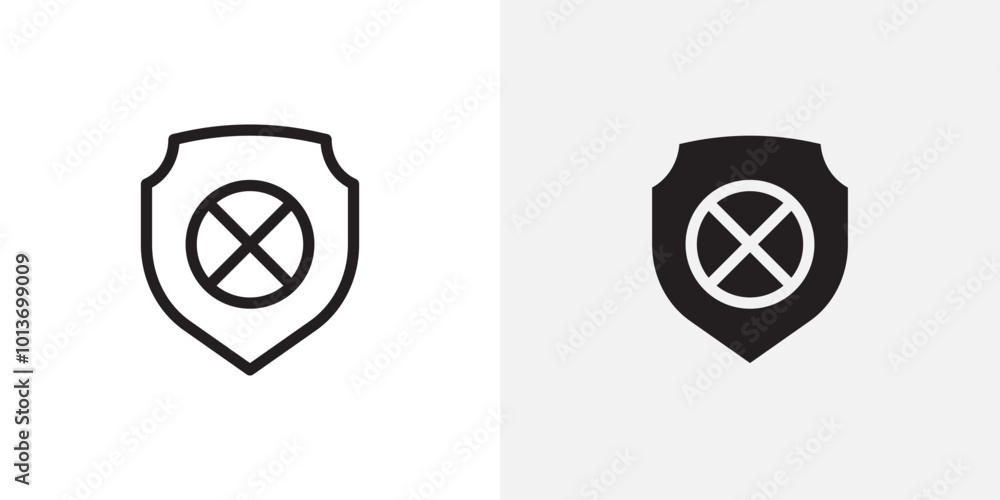 Icon of a crossed-out circle or prohibition sign, representing ...