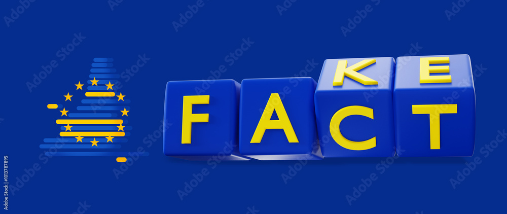 cubes dices as the colors of the European Union flag design style with ...