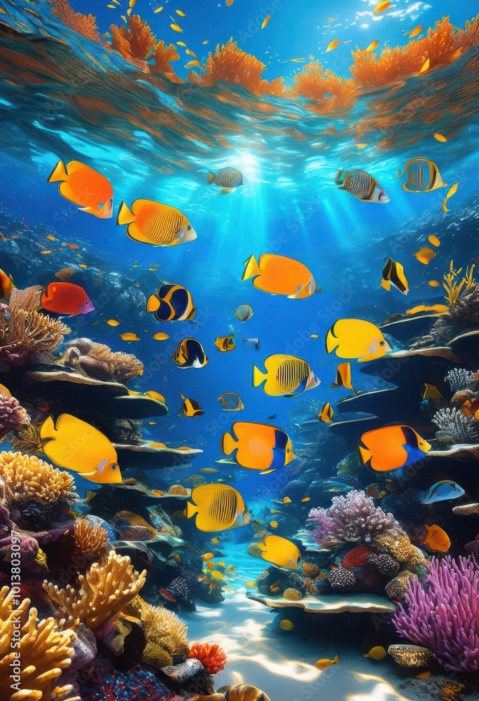 breathtaking underwater scene showcasing vibrant marine life amidst ...