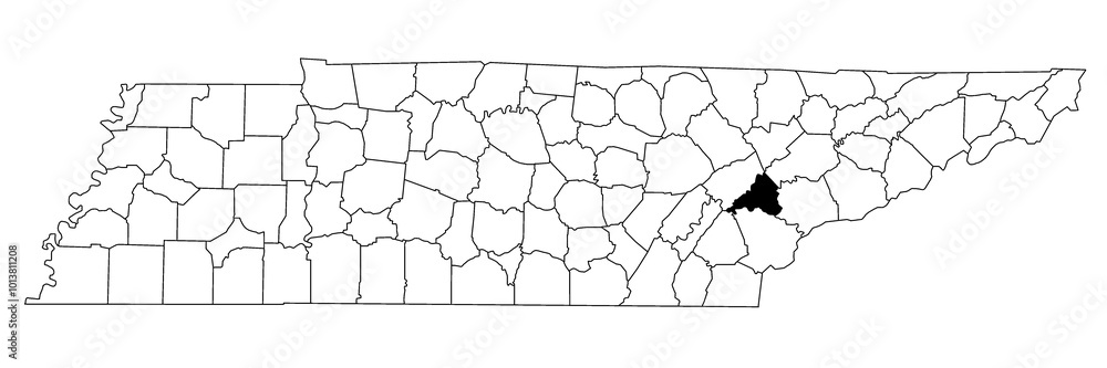Map of Loudon County in Tennessee state on white background. single ...