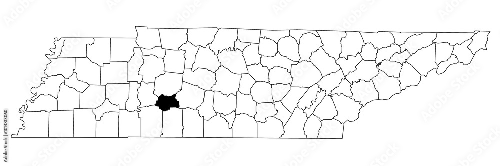 Map of Lewis County in Tennessee state on white background. single ...