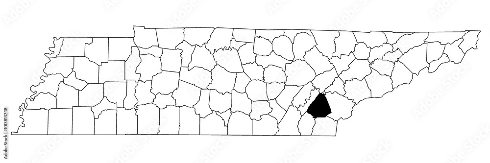 Map of mcminn County in Tennessee state on white background. single ...