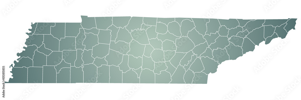 Tennessee administrative map. counties map of Tennessee, blank Map ...