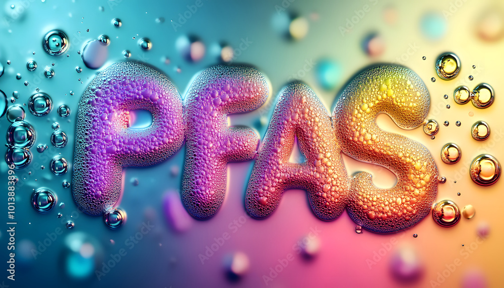 PFAS Acronym Formed By Water Bubbles On A Colorful Background ...
