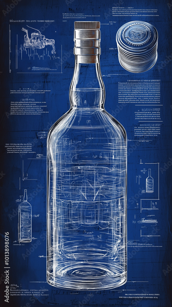 blueprint with technical details and callouts for grain alcohol ...