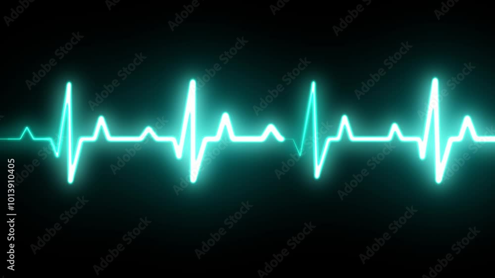 Glowing Heartbeat line icon animation. Electrocardiogram shows heart ...